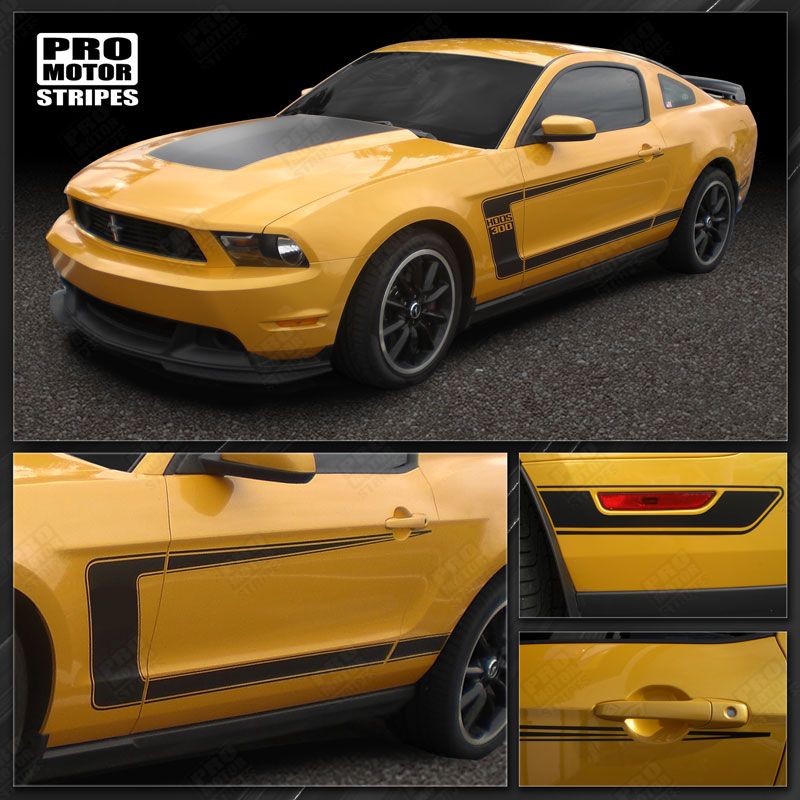 Ford Mustang 2010-2012 BOSS 302 Style Hood & Side C-Stripes 1226065721 ...