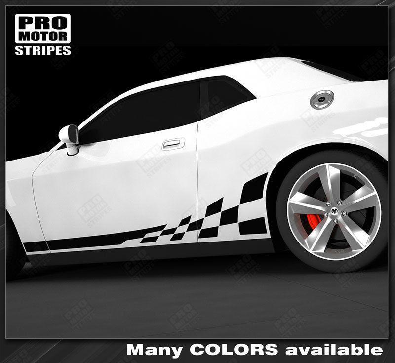 Dodge Challenger 2008-2023 Checkered Rocker Side Stripes 132234764116 ...