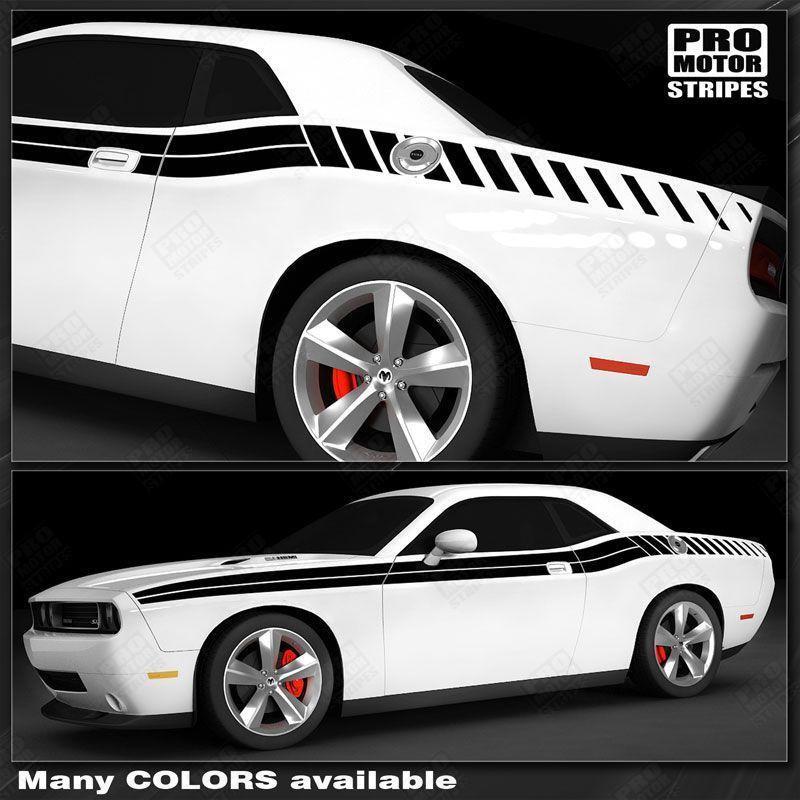 Dodge Challenger 2008-2023 Double Stripes with Strobe Side Decals 1322 ...