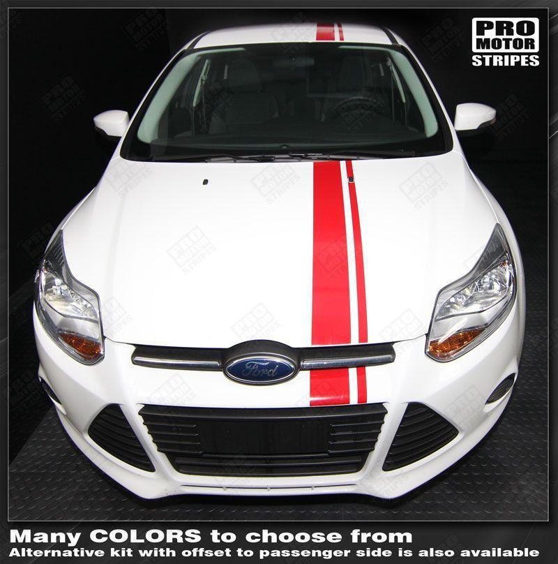 Ford Focus 2011-2014 Pre-cut Over-The-Top Offset Stripes 152588450853 ...