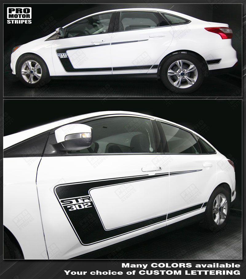 Ford Focus 2011-2018 Side C-Stripes BOSS 302 Style Decals 132229427698 ...