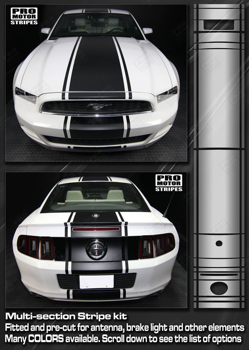 Ford Mustang 2005-2009 & 2013-2017 Pre-cut Top Rally Stripe Kit Decals ...